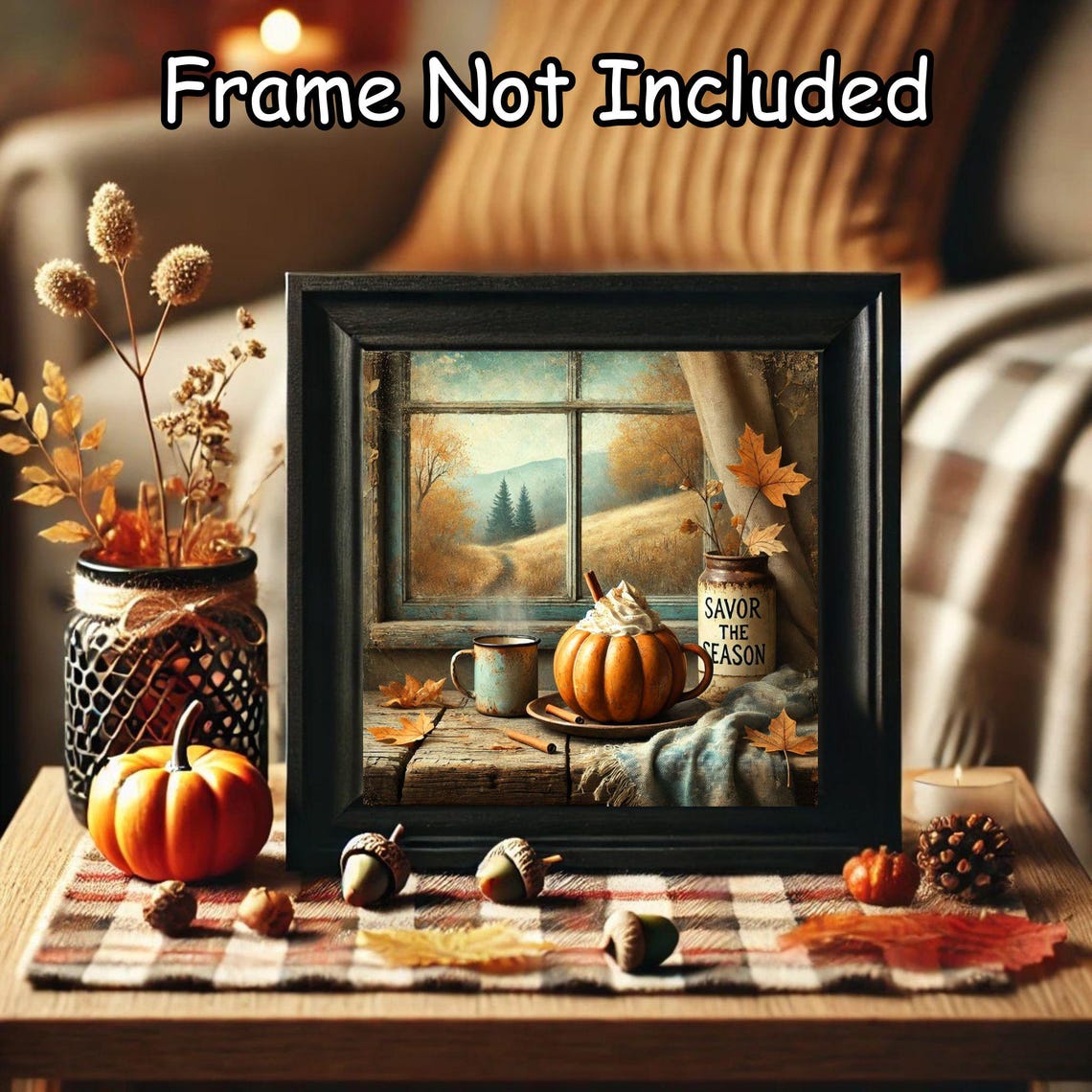 Pumpkin Mug Fall Sign, Cozy Autumn Decor, Rustic Aluminum Wall Art ...