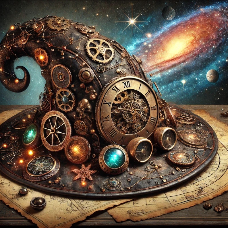 Steampunk Wizard Hat Metal Sign – Galaxy Clockwork Decor - Etsy