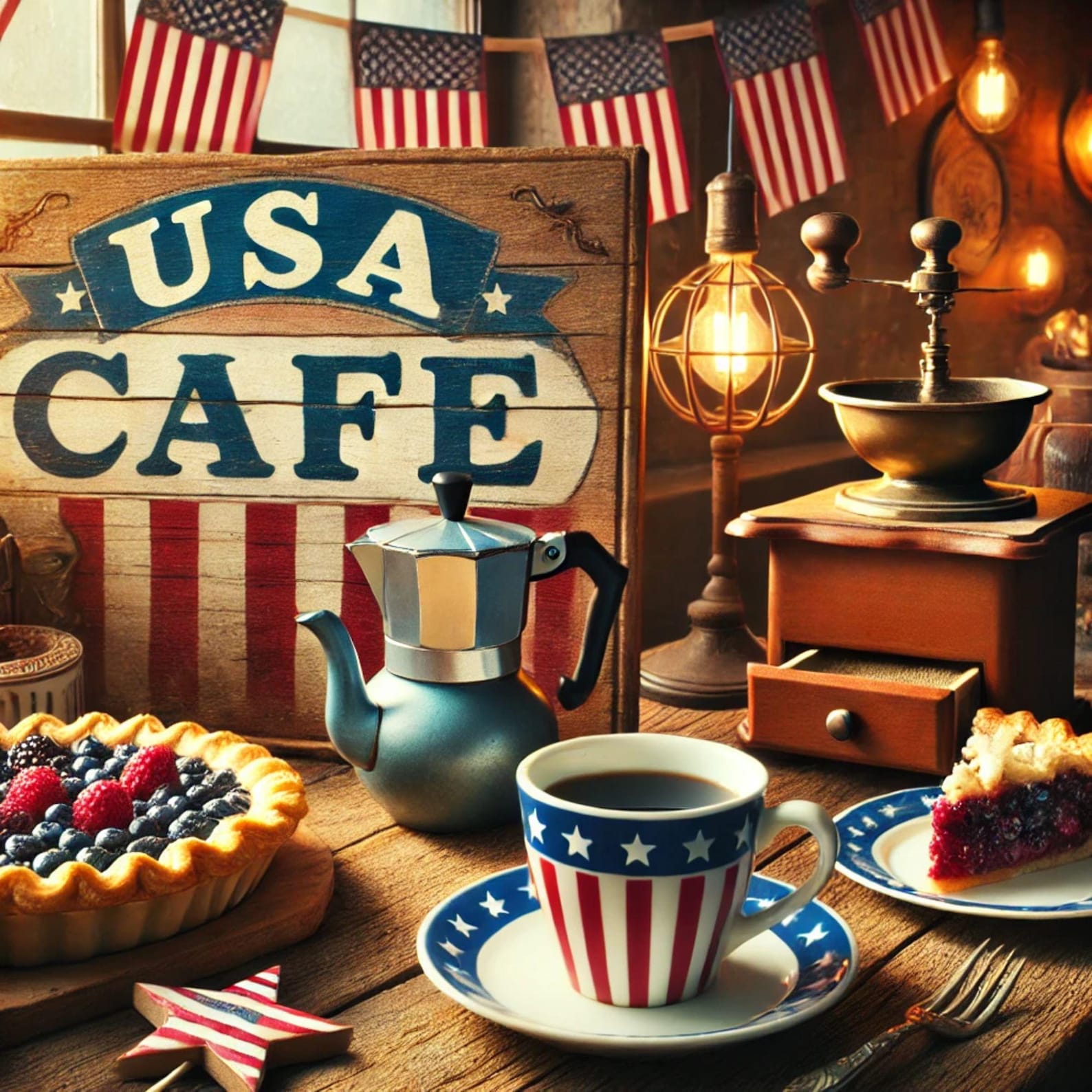 USA Café Metal Sign – Rustic Americana Diner Wall Decor - Etsy