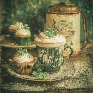 Vintage Irish Coffee Sign, St. Patrick’s Day Metal Wall Art, Rustic ...