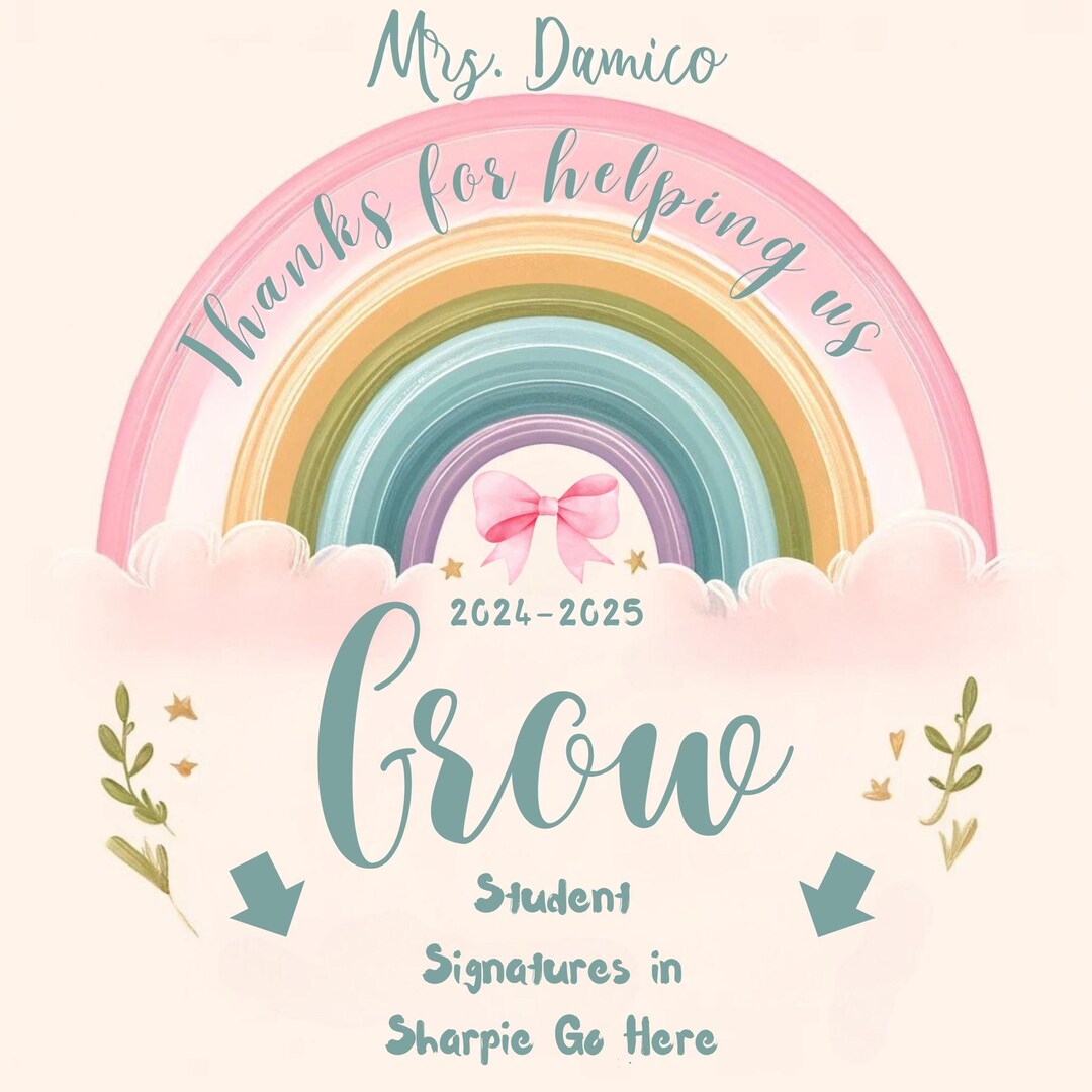 Personalized Teacher Appreciation Sign, End of Year Gift for Teacher ...