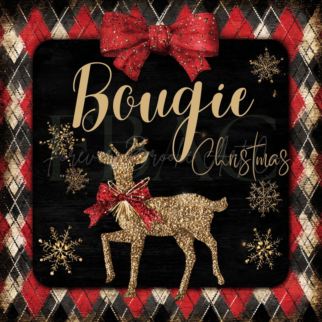 Bougie Christmas Sign – Glam Plaid Reindeer Holiday Wall Decor - Etsy