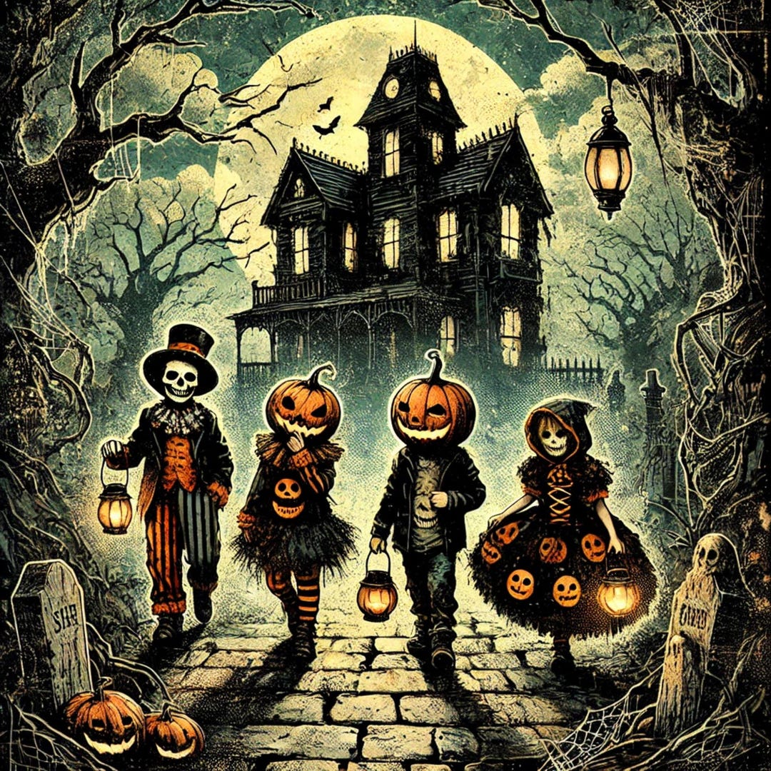 Haunted House Halloween Metal Sign – Spooky Trick or Treat Art (10x10 ...