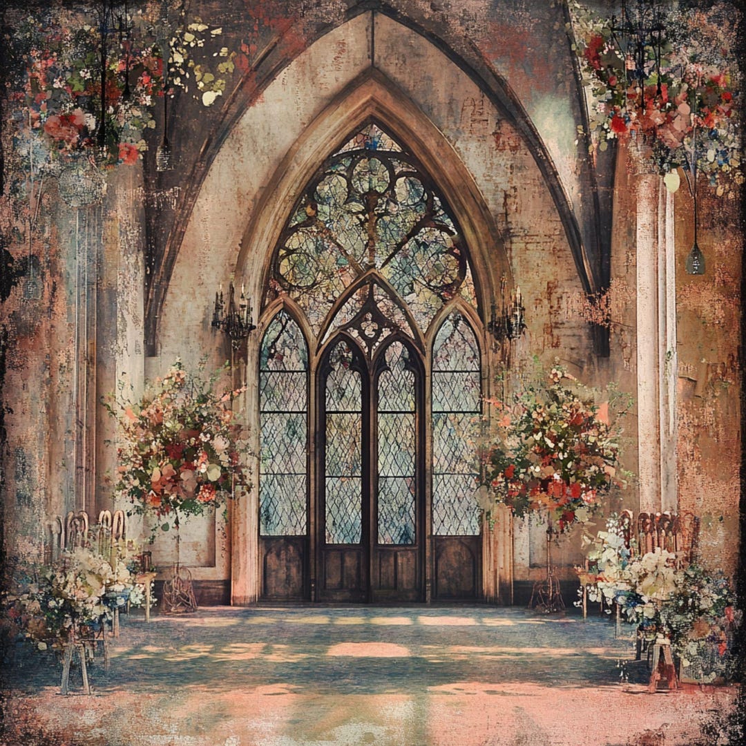 Vintage Gothic Wedding Sign, Stained Glass Style, Cathedral Decor - Etsy