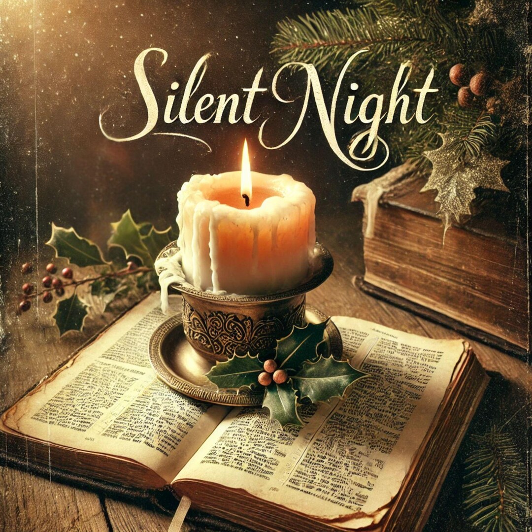 Christmas Silent Night Wreath Sign, Christmas Wall Art, Rustic ...