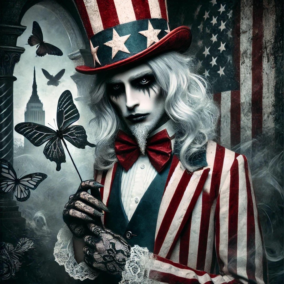 Gothic Uncle Sam Wall Sign – Creepy Patriotic Aluminum Sign, Dark ...