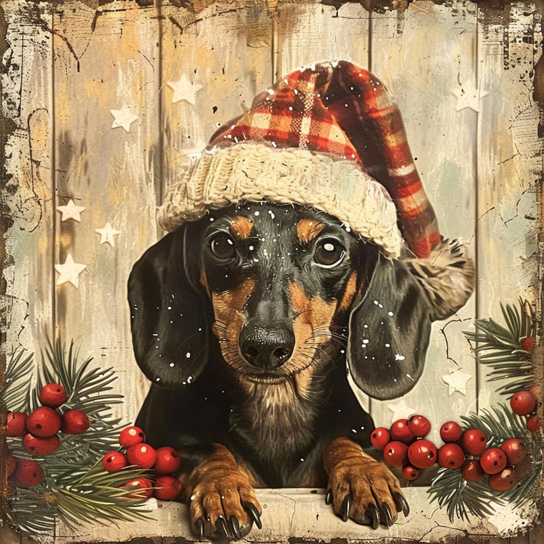 Christmas Weiner Dog Metal Wreath Sign, Vintage Holiday Distressed Wall ...