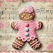Pink Gingerbread Girl Christmas Sign, Vintage Holiday Decor, 10x10 ...