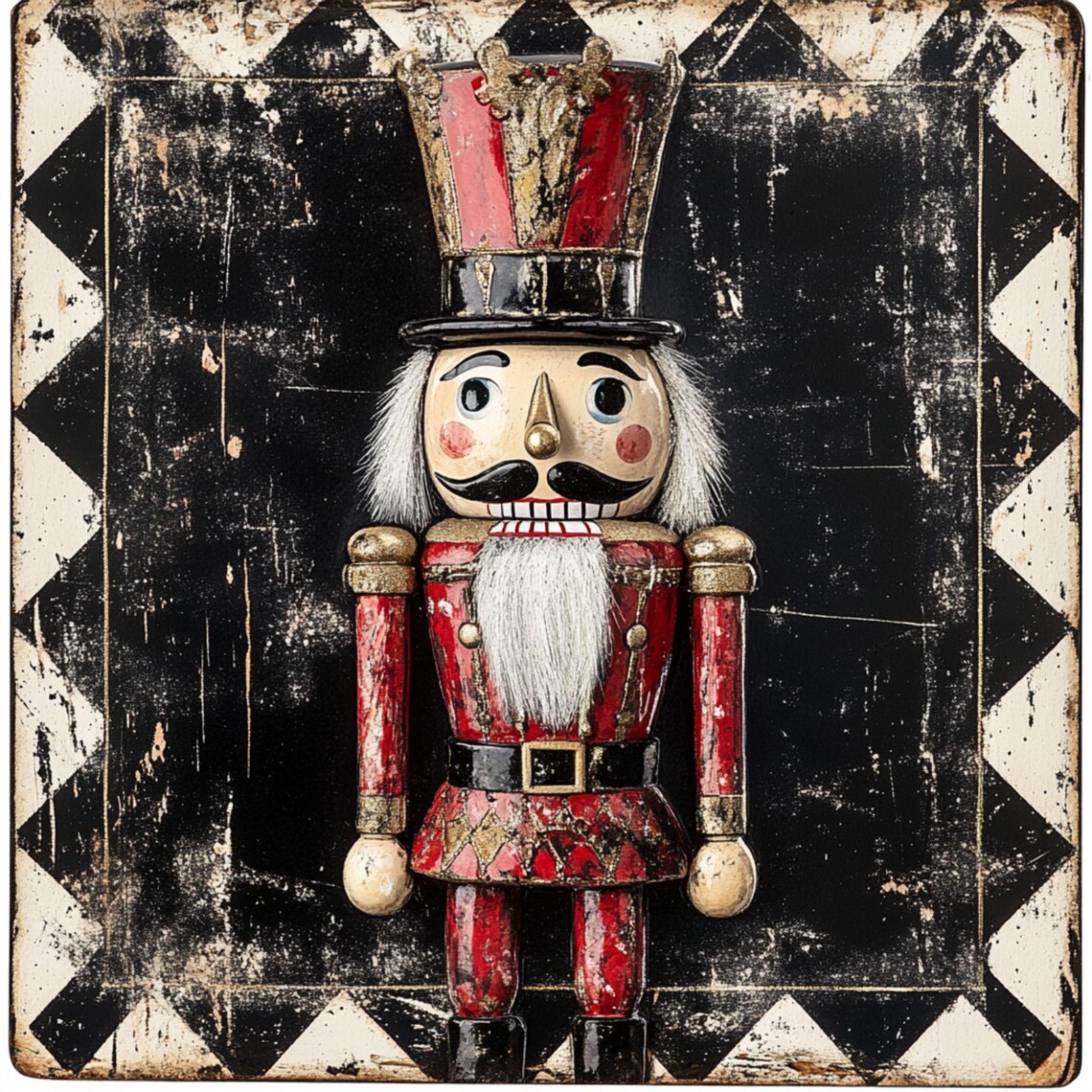 Rustic Nutcracker Christmas Sign | 10x10 Vintage Aluminum Holiday Wall ...