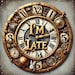 Steampunk Clock Aluminum Sign – 'i’m Late' Wonderland Wall Art, Vintage ...
