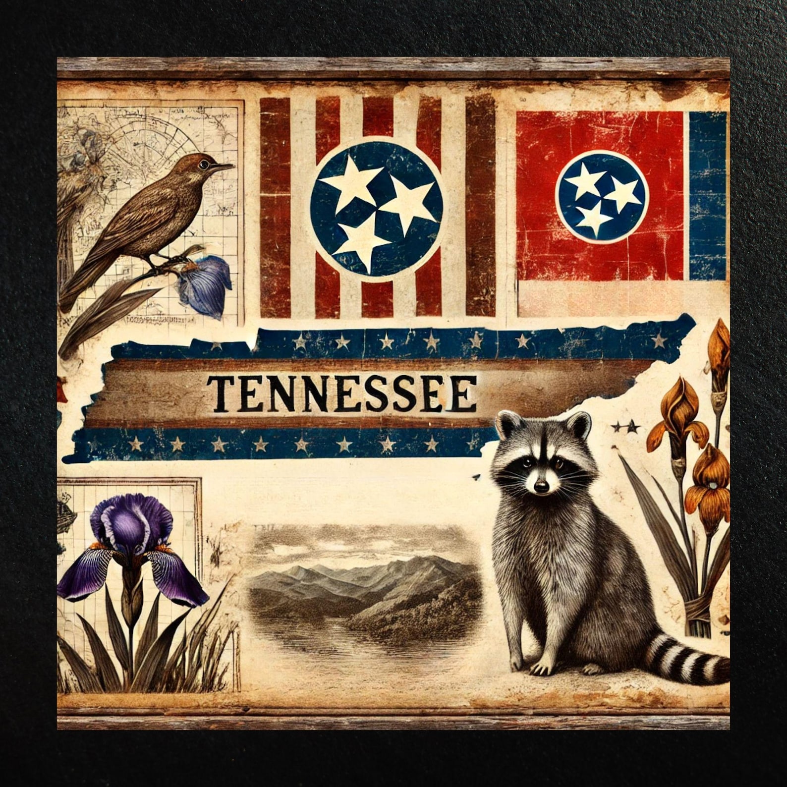 Tennessee State Metal Wall Art – Rustic Aluminum Sign – Vintage ...