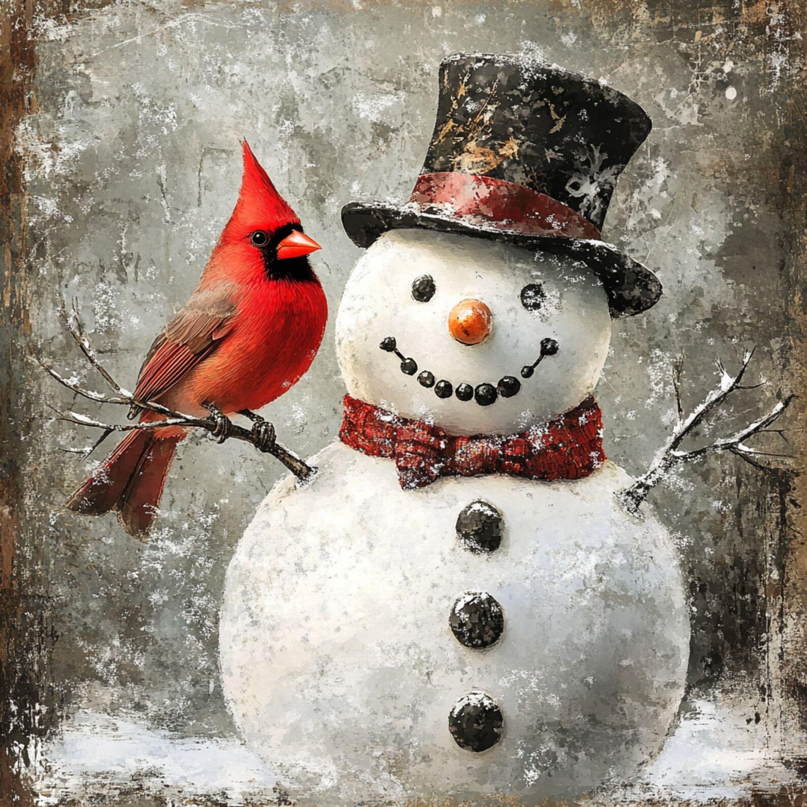 Christmas Snowman Cardinal Sign – Rustic Holiday Metal Wall Art - Etsy