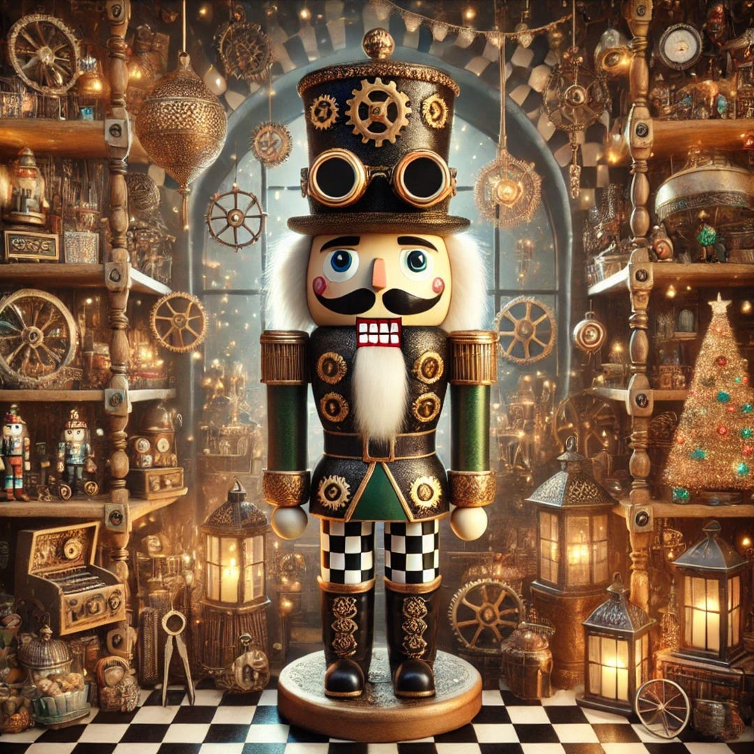Steampunk Nutcracker Christmas Sign – 10x10 Metal Holiday Wall Art ...