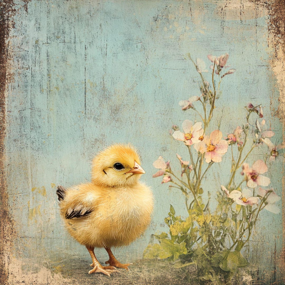 Vintage Spring Chick Metal Sign, Rustic Farmhouse Easter Decor, Shabby ...