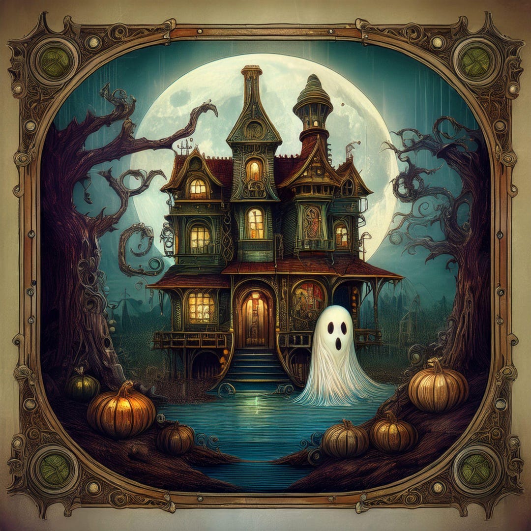 Steampunk Haunted House Aluminum Sign – Spooky Gothic Wall Decor ...