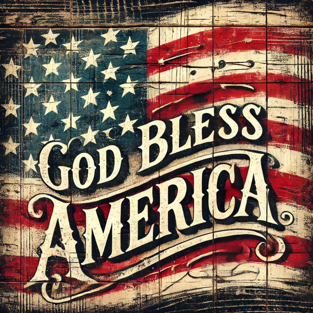 God Bless America Sublimated Aluminum Sign – Rustic Patriotic Wall Art ...
