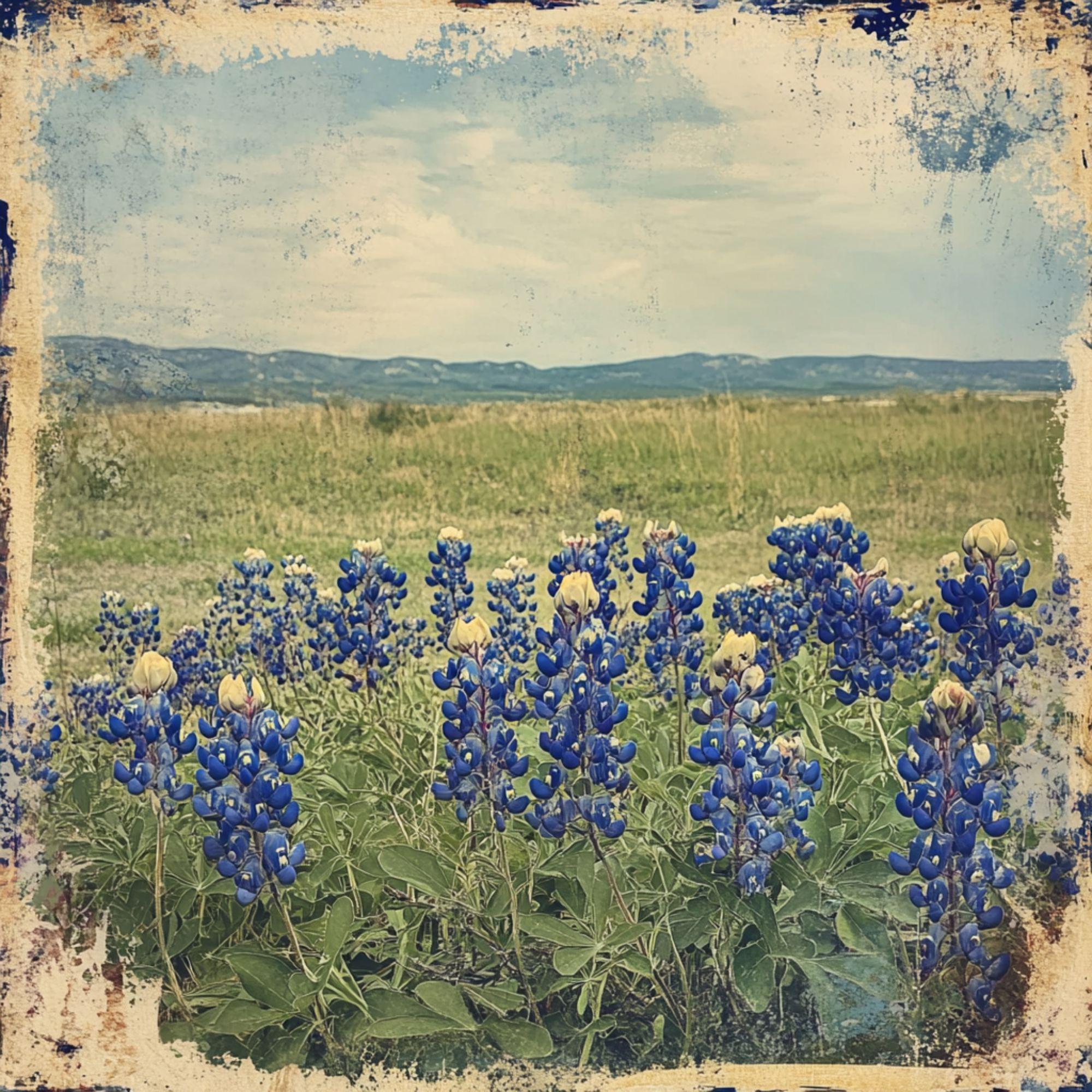 Rustic Bluebonnet 10x10 Aluminum Sign, Vintage-style Sublimation Wall ...