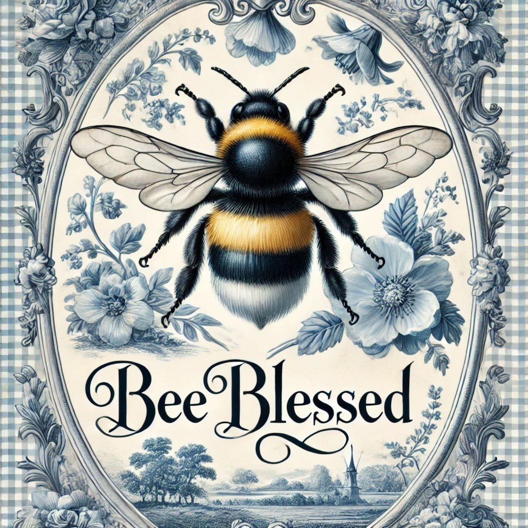 Bee Blessed Aluminum Sign, Vintage Farmhouse Bumblebee Wall Art, French ...
