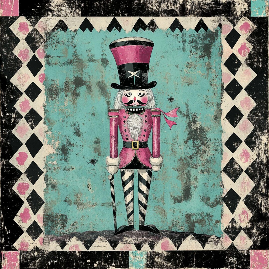Gothic Pink Nutcracker Sign – 10x10 Whimsical Christmas Wall Art ...