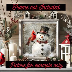 Christmas Snowman Cardinal Sign – Rustic Holiday Metal Wall Art - Etsy
