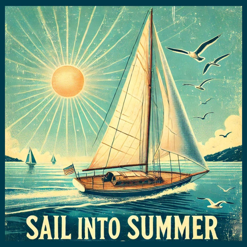 Sail Into Summer Aluminum Sign – Nautical Wall Decor for Beach House ...