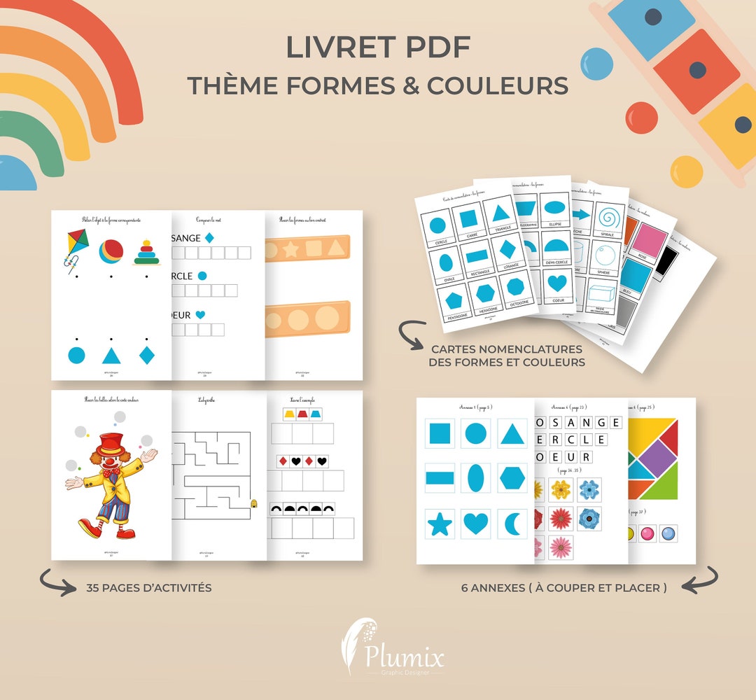 Shapes and Colors Theme Activity Booklet 2.5 Years to 6 Years - Etsy