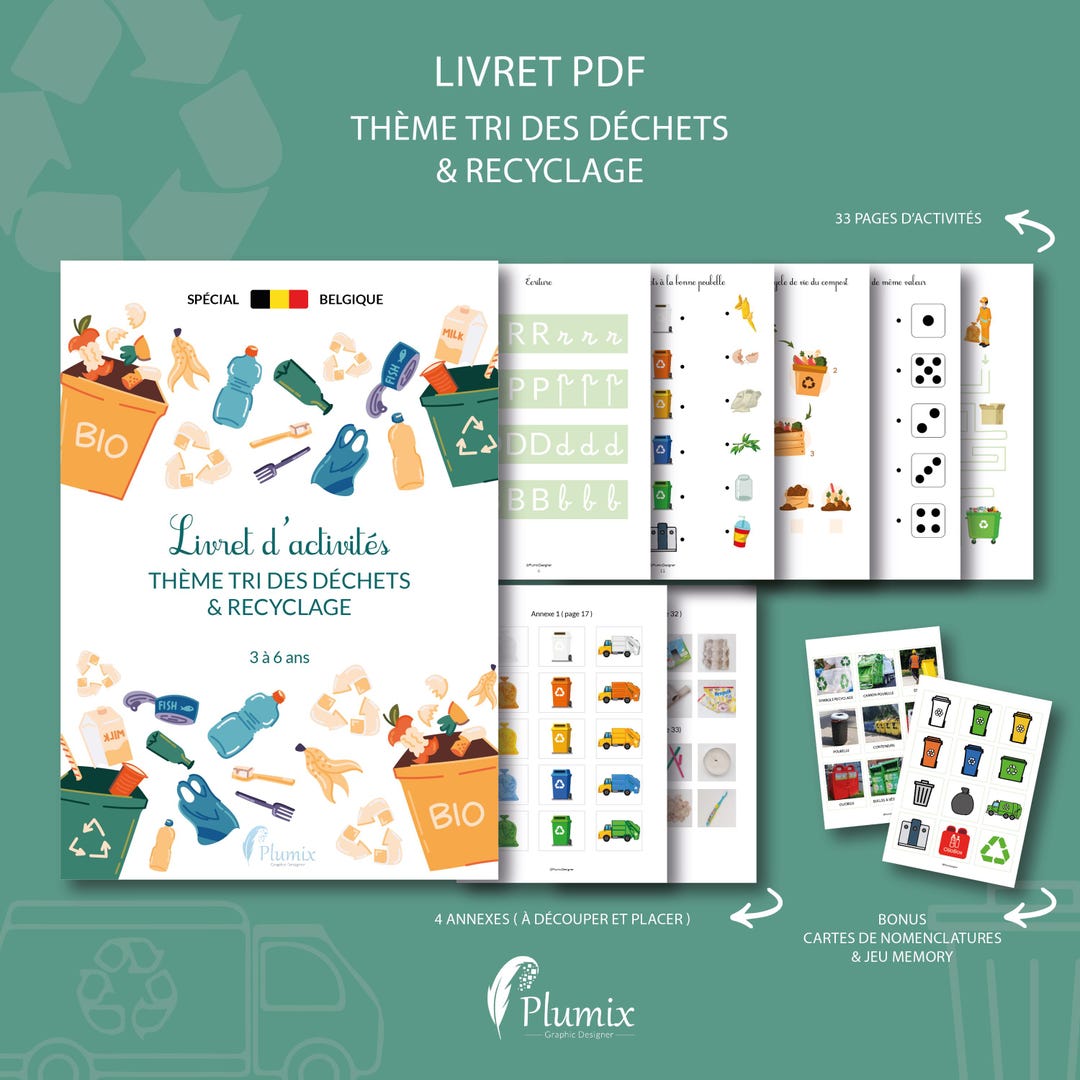 Activity Booklet on Waste Sorting & Recycling Theme 3-6 Years Old - Etsy