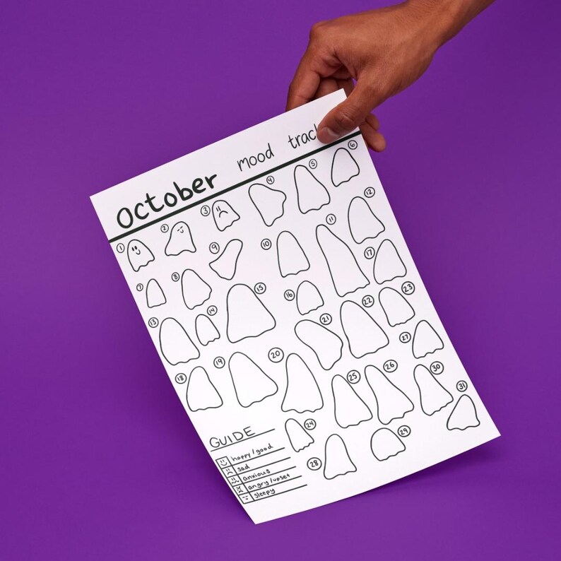 Ghost Mood Tracker Sheets Printable Digital Download - Etsy