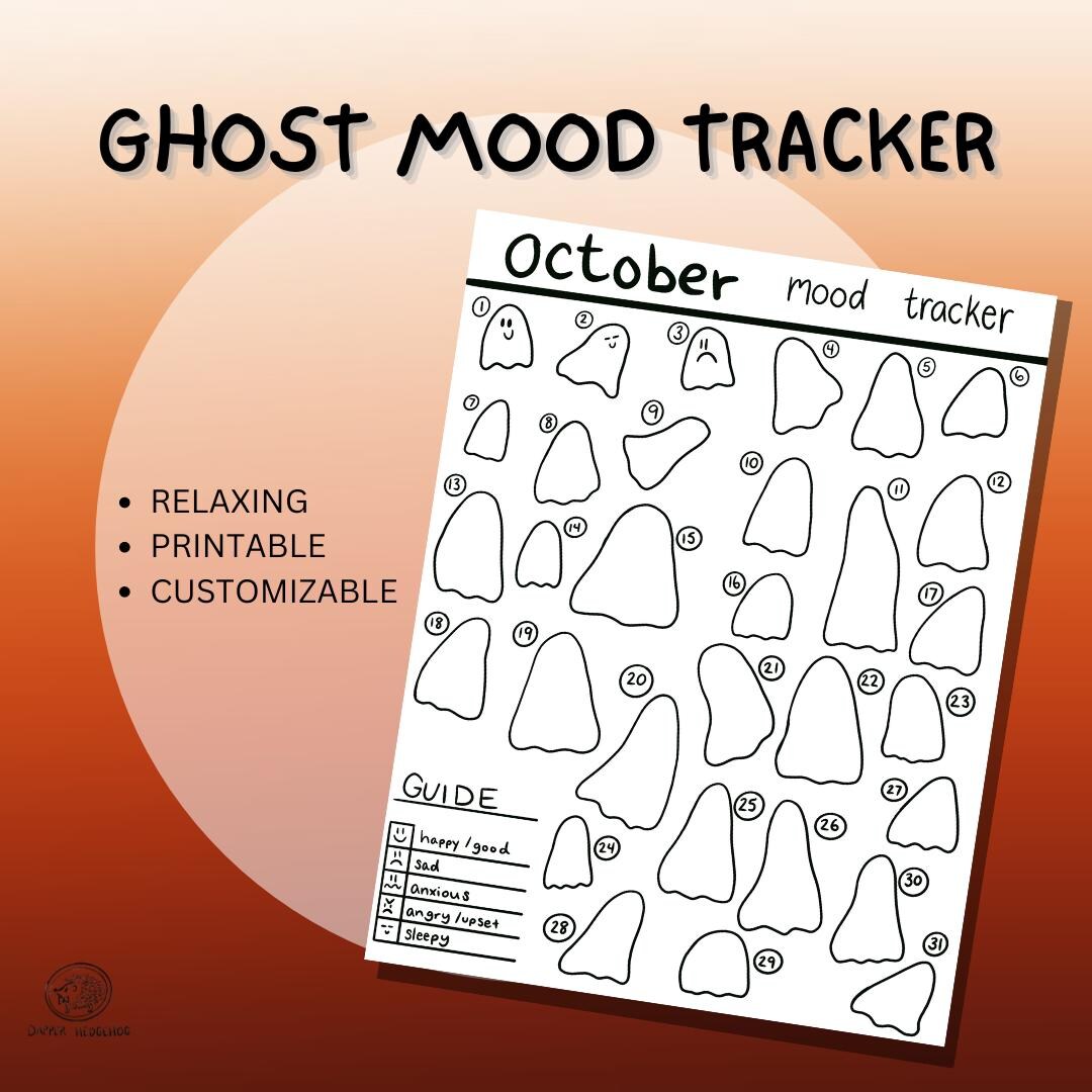 Ghost Mood Tracker Sheets Printable Digital Download - Etsy