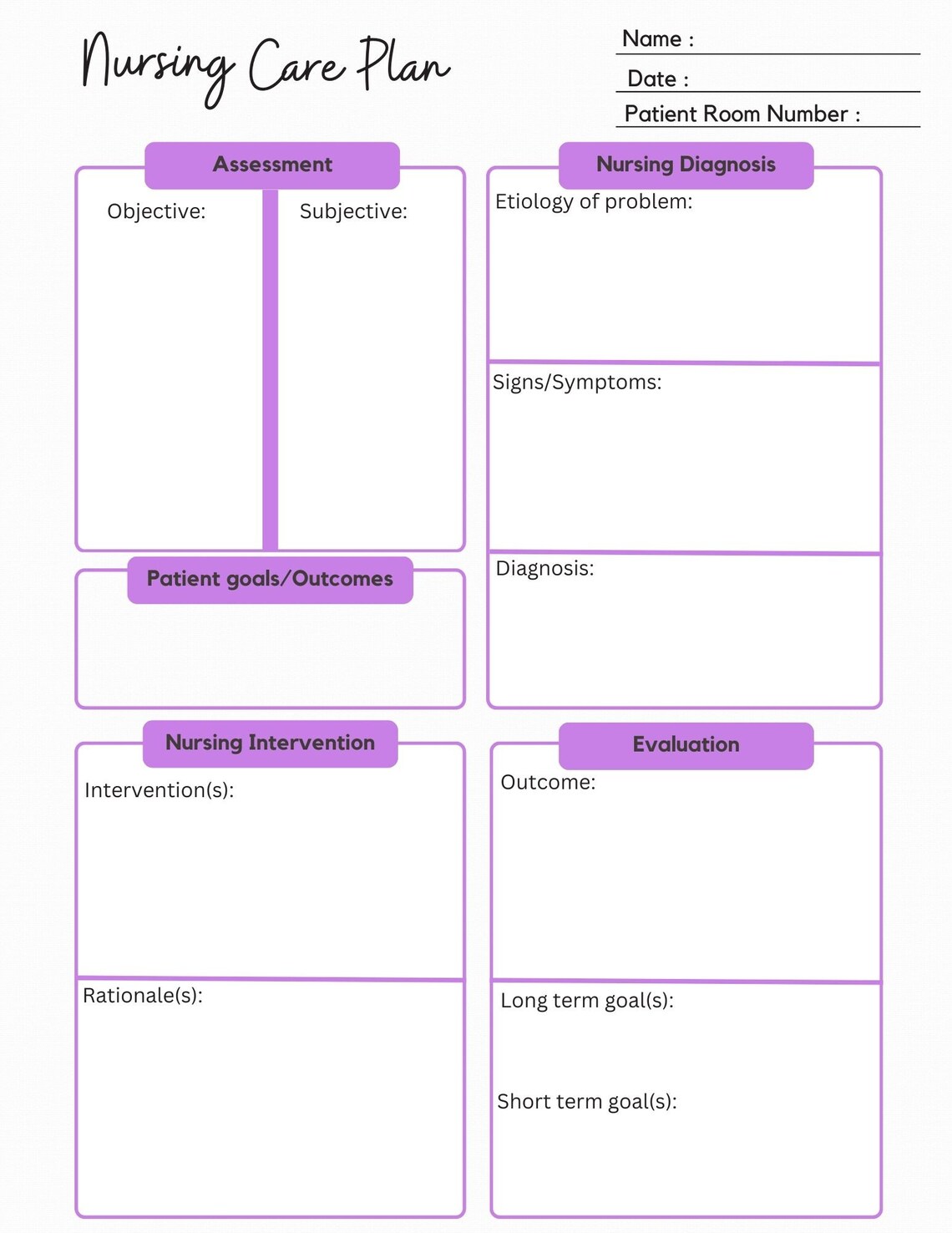 Nursing Care Plan Templates, Nursing Care Plan, Nursing Student ...