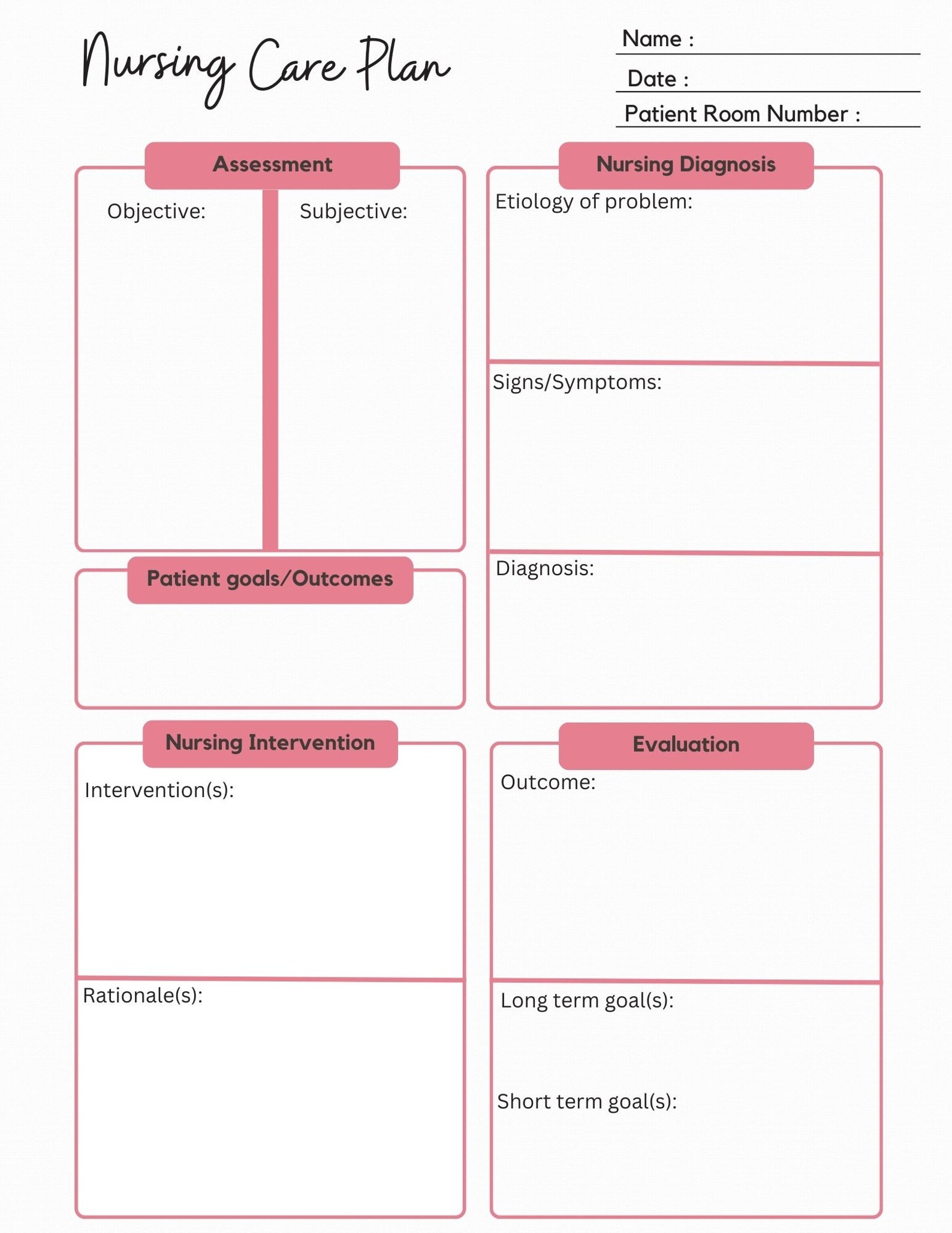 Nursing Care Plan Templates, Nursing Care Plan, Nursing Student ...
