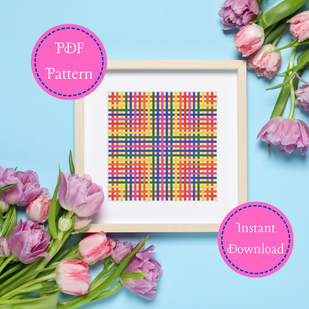 Classic Pride Flag Tartan Cross Stitch PDF Pattern - Etsy