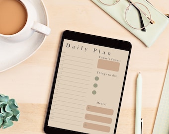 A4 Brain Planner Aesthetic Daily Planner Habit Tracker Digital Download ...