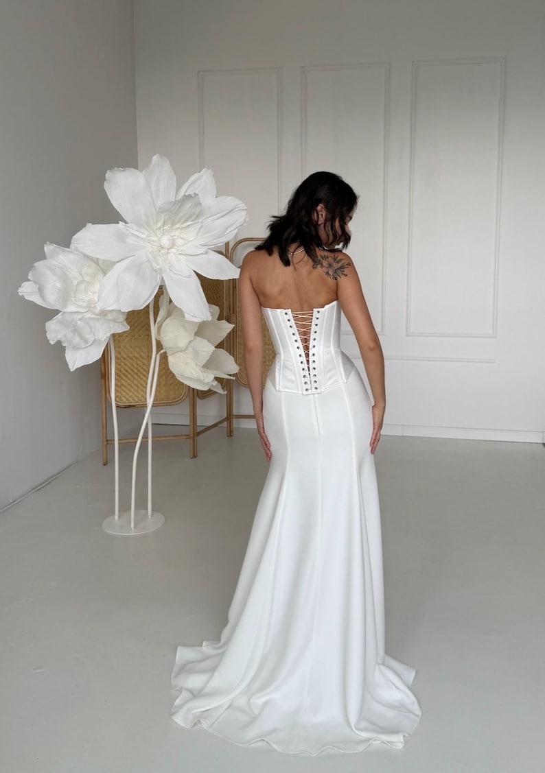 Satin Basque Wedding Corset, Elegant Bridal Separates - Etsy
