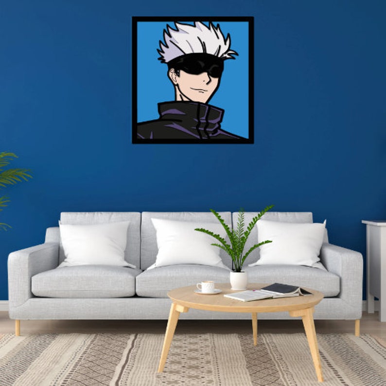 Layered Anime Gojo SVG Vector Design 8 Layers, Anime Multilayer, File ...