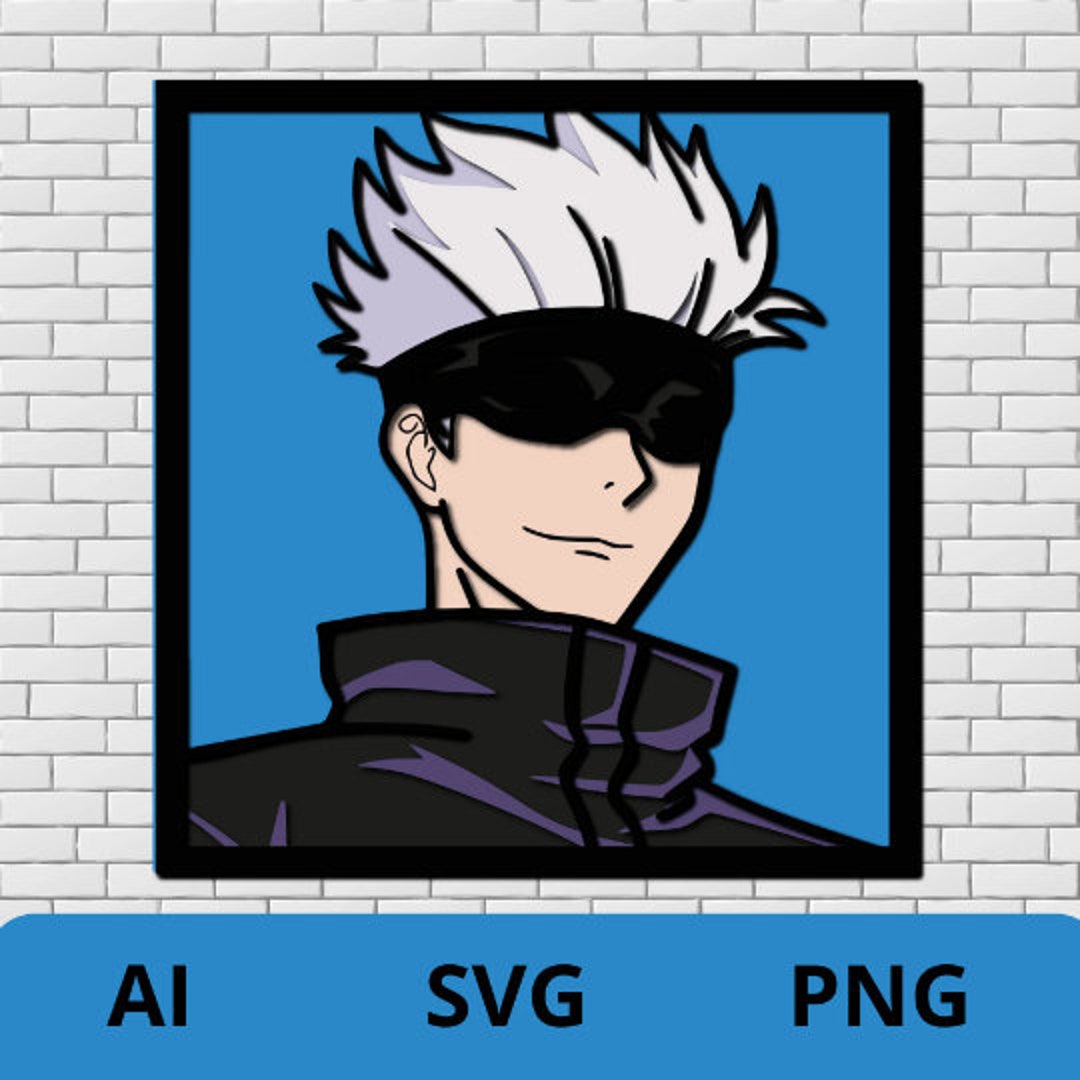Layered Anime Gojo SVG Vector Design 8 Layers, Anime Multilayer, File ...