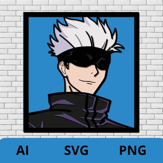 Layered Anime Gojo SVG Vector Design 8 Layers, Anime Multilayer, File ...