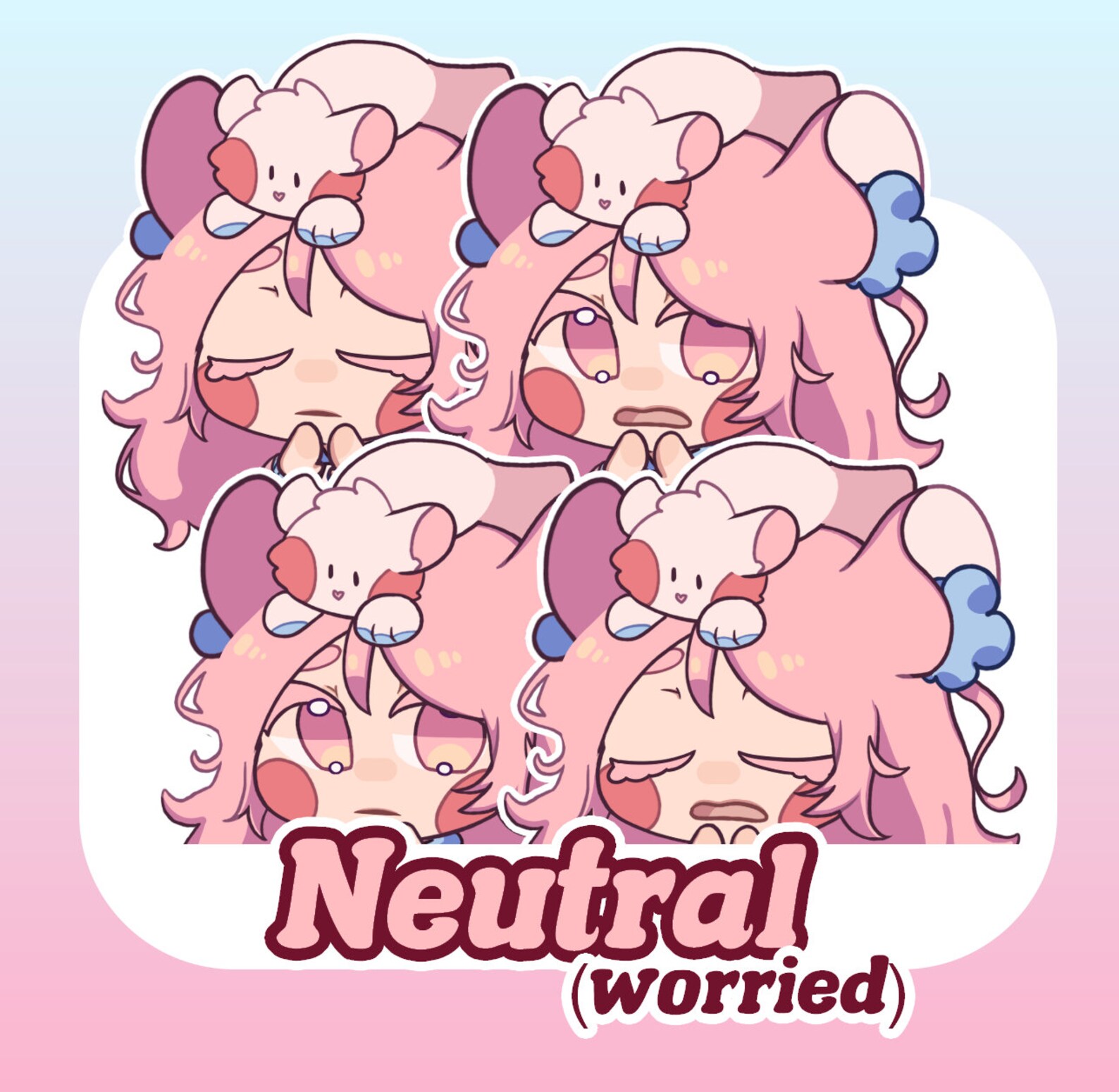 Pink Ferret Girl Pngtuber, Premade Pngtuber+ Model, Streaming Giftuber ...