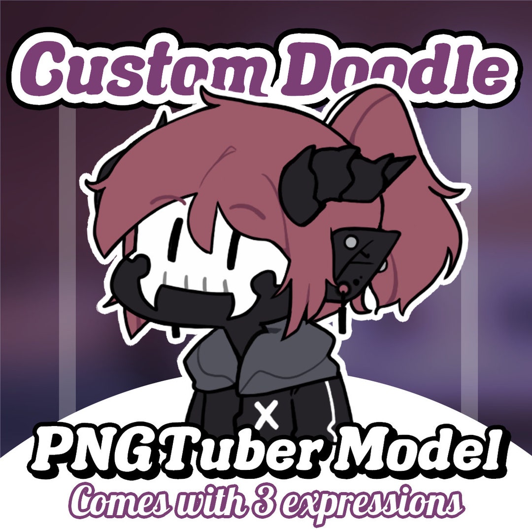 Doodle Pngtuber Custom Design and Model, Streaming Giftuber Asset for ...