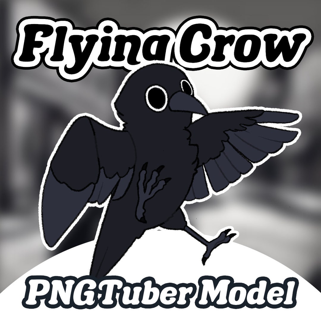 Flying Crow/raven Pngtuber, Animated Pngtuber+ Veadotube Mini Model ...