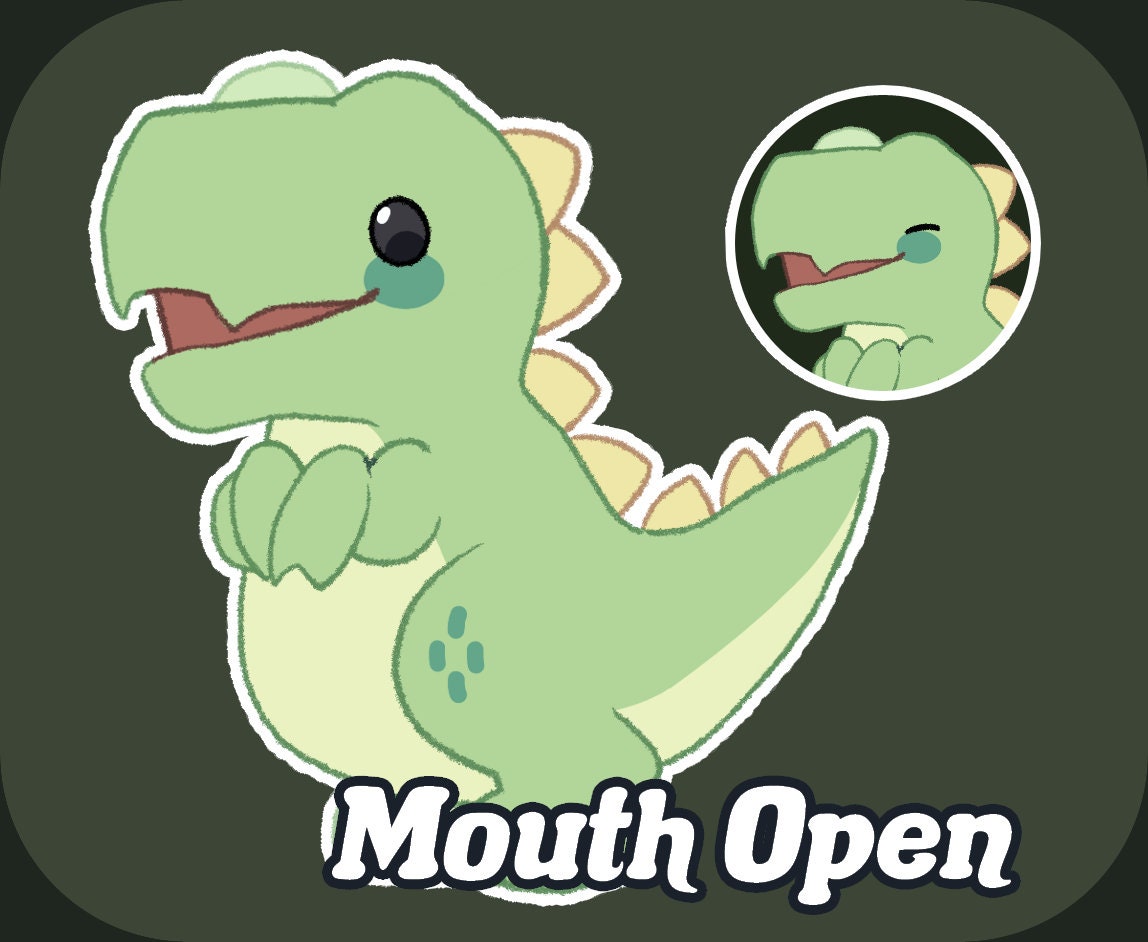 Dinosaur T-rex Pngtuber, Premade Pngtuber+ Model, Streaming Giftuber ...