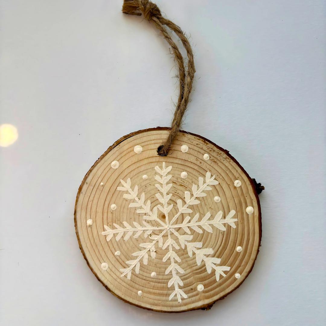 Rustic Hand-painted Wooden Slice Christmas Ornaments/rustic Holiday ...