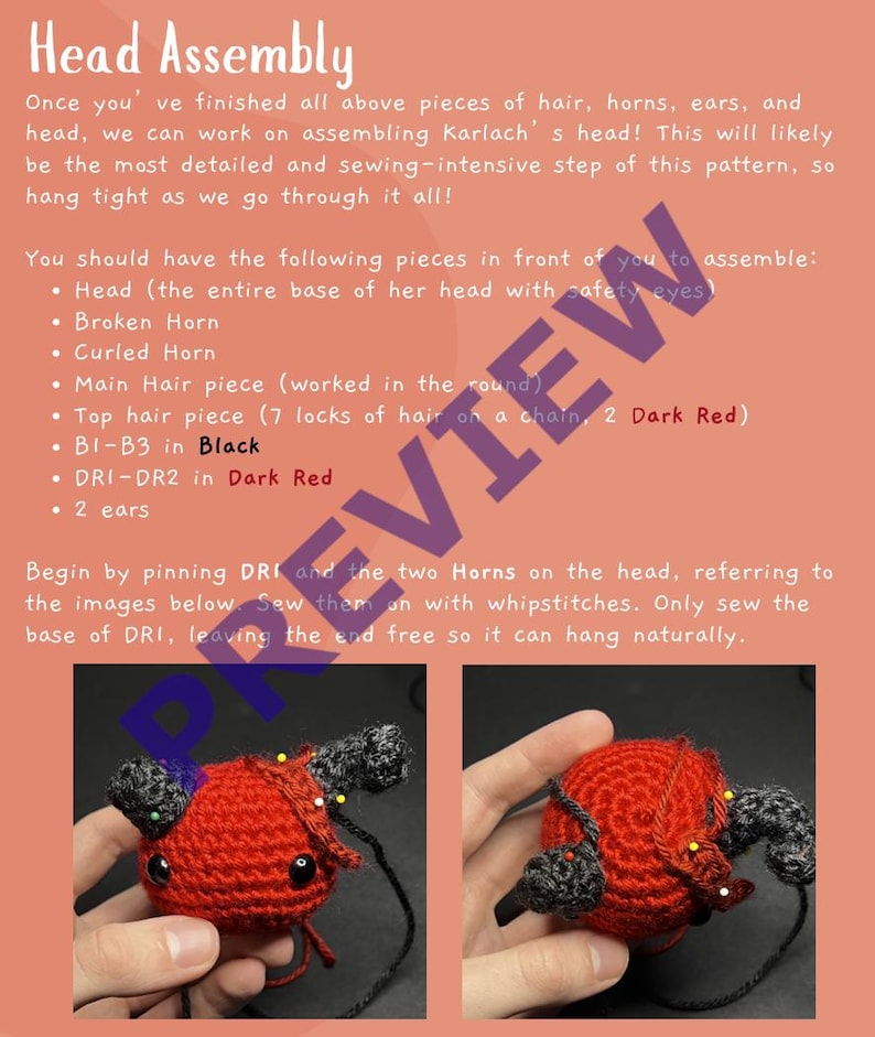 Karlach Crochet Amigurumi Pattern - Baldur's Gate 3 Plushie - Etsy