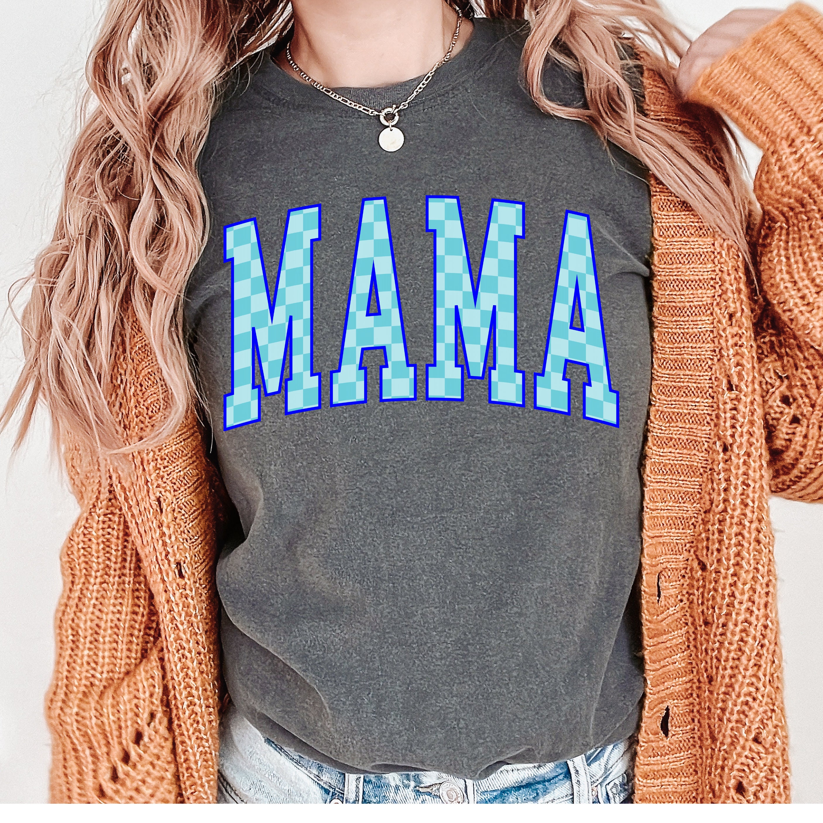 BLUE CHECKERED MAMA Png | Blue Png, Mama Png, Retro Arch Png, Arch ...