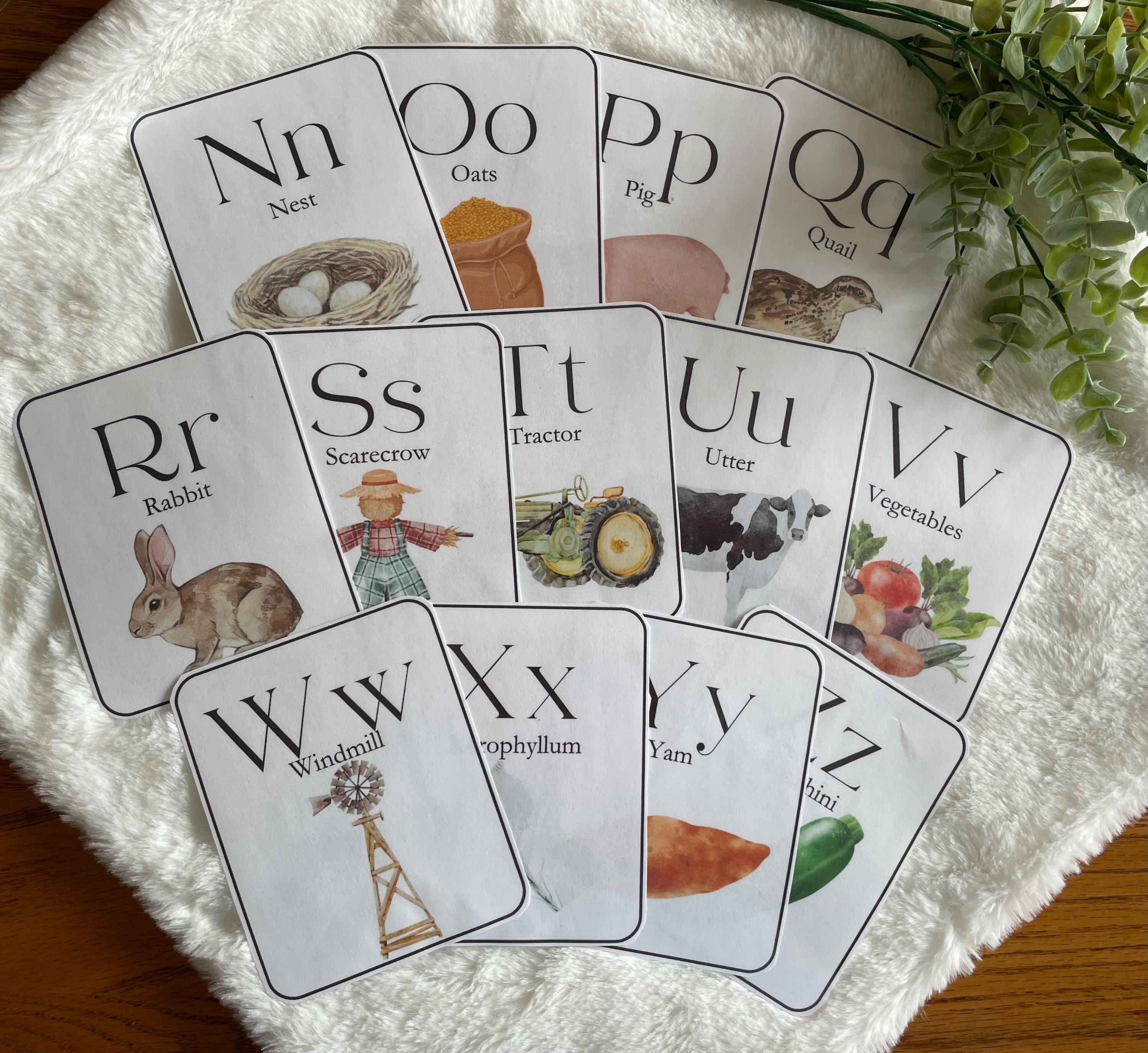 Farm Alphabet Flashcards - PDF Download - Etsy