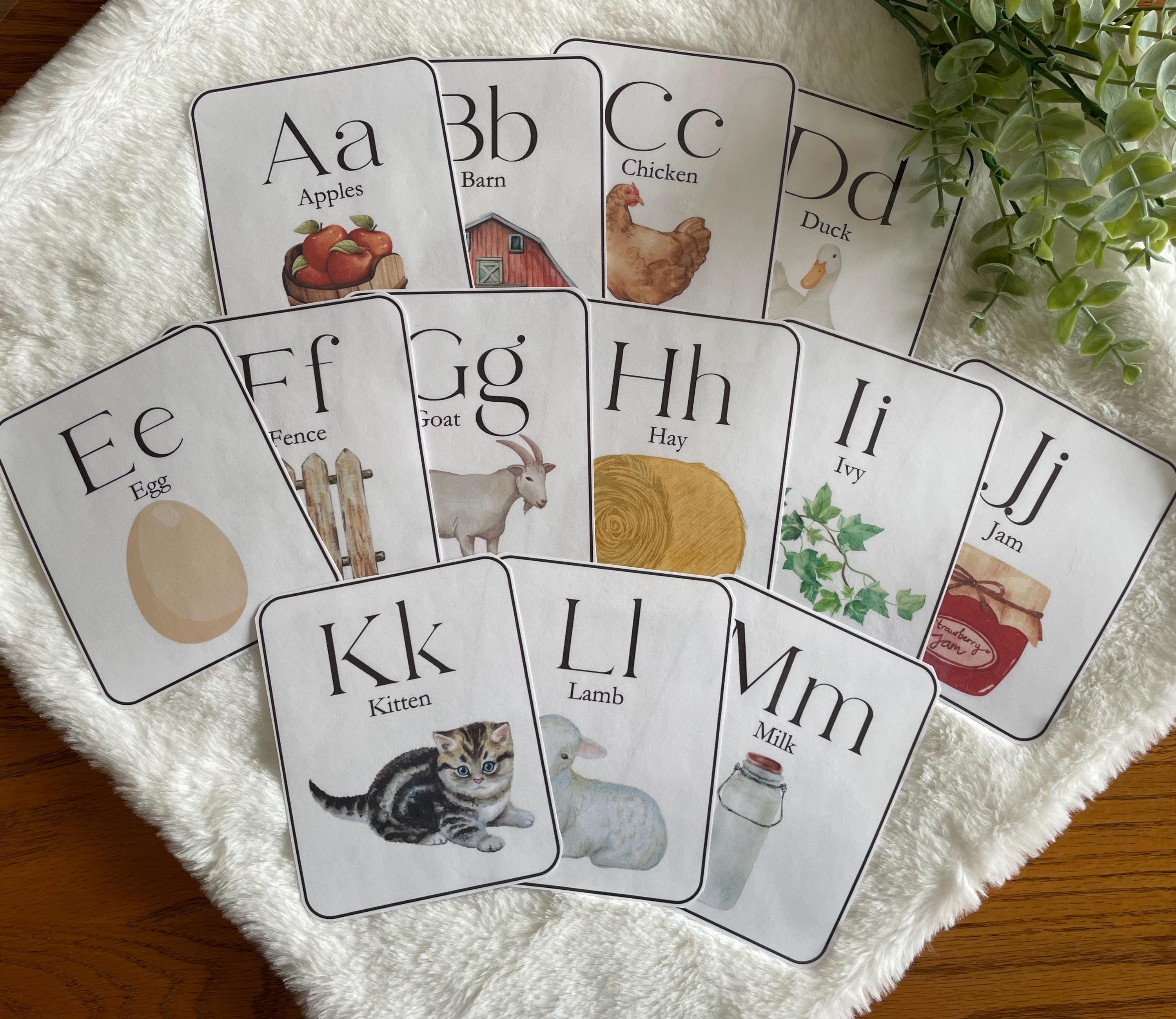 Farm Alphabet Flashcards - PDF Download - Etsy