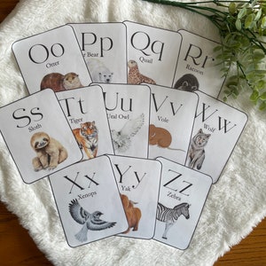 Animal Alphabet Flashcards PDF Download - Etsy