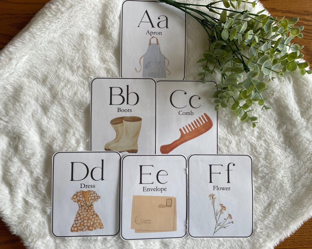 Vintage Girl Alphabet Flashcards - PDF Download - Etsy