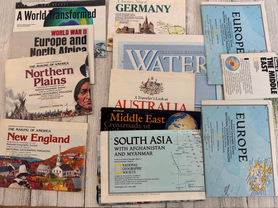 Assorted National Geographic Maps - 1980's, 1990's, 2000's - Etsy