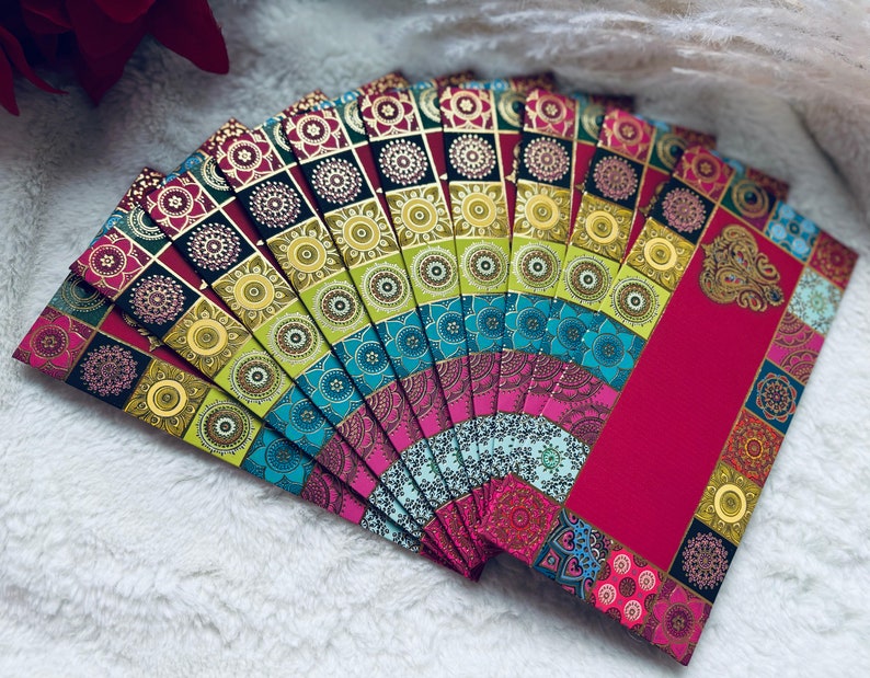 Fancy Money Gift Envelopes: Ethnic Design With Gold Seals (pack of 10 ...